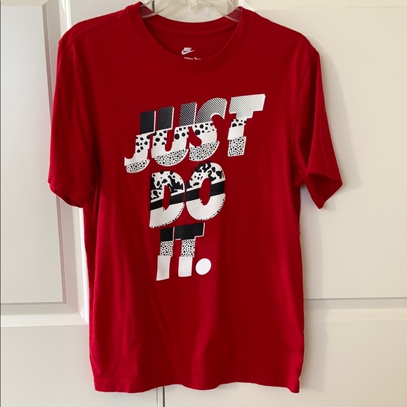 Nike | Tops | Nike Red Just Do It Tee | Poshmark